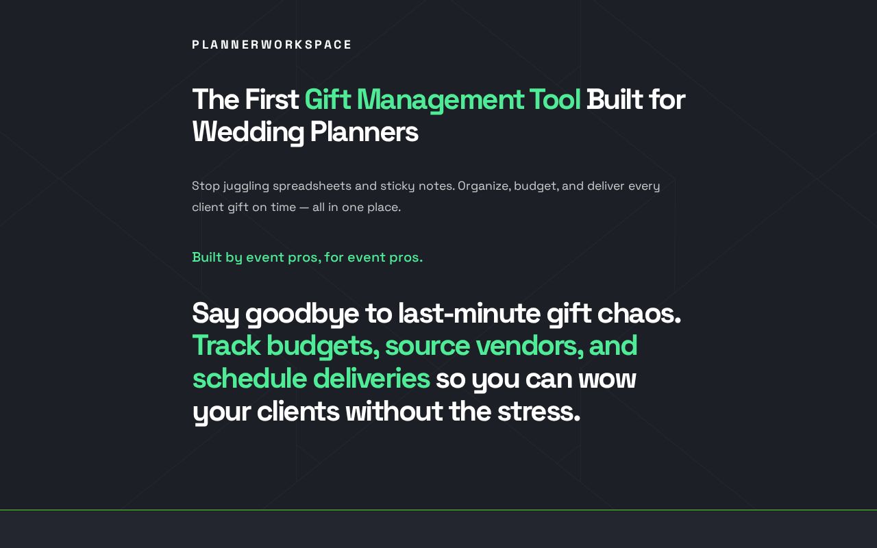 Planner Workspace